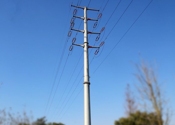 Galvanized Surface Tubular Steel Tower For Power Transmission With 3 / 4 Leg supplier