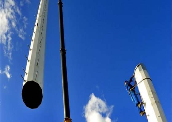 Steel Structure Electric Transmission Tower , 4.8S Bolt Monopole Power Line Tower supplier