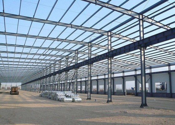 Wire Mesh Roof Steel Frame Warehouse , Welded Industrial Steel Buildings supplier