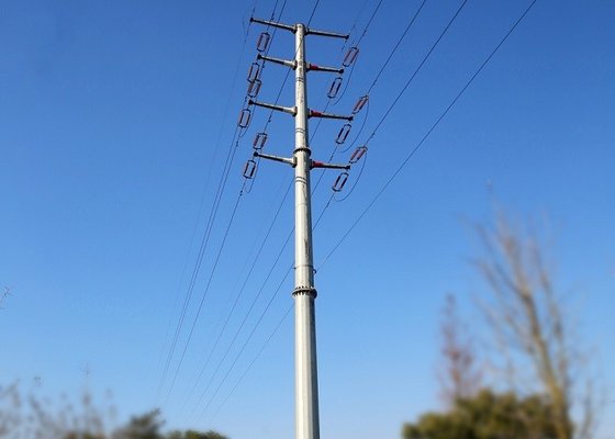 5m - 100m 33kv Transmission Line Towers , Steel Pole Tower ISO Certificated supplier