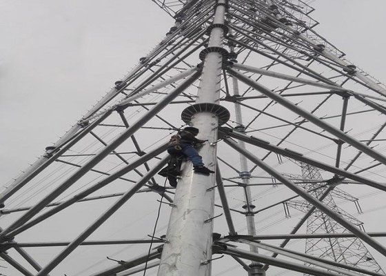 Strong Power Line Tower High Wind Speed , Steel 20m - 180m Guyed Lattice Tower supplier