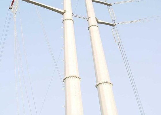 Galvanized Surface Tubular Steel Tower For Power Transmission With 3 / 4 Leg supplier