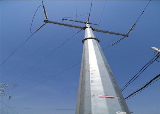 2 Steel Pipe Pole Monopole Transmission Tower ASTM A123 Submerged Arc Welding supplier
