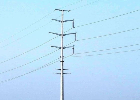 Monopole Lattice Transmission Tower , Galvanized / Painted Power Distribution Tower supplier