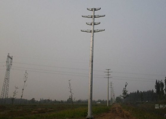 Heavy Weight Monopole Transmission Tower With Hydraulic Press Stamping, Transmission Tubular Steel Tower supplier