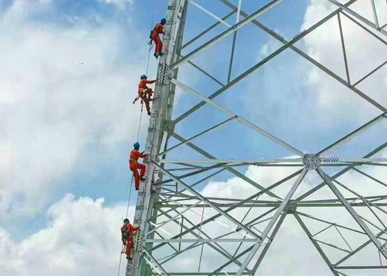 Transmission Power Line Tower , Angle Steel Member Lattice Steel Towers supplier