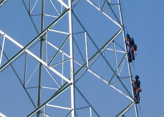Hot dip Steel Transmission Tower Q235B / Q345B Material With Angle Steel Member supplier