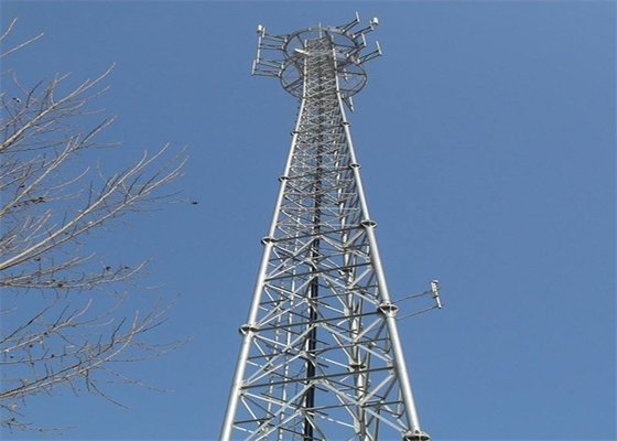 Q235B / Q345B Material Hot-Dip Galvanizing Mobile Telecom Tower For Communication supplier