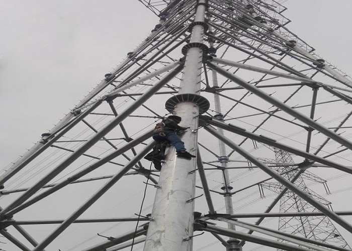 10KV - 1000KV Tubular Transmission Tower Custom Height High Yeild Strength supplier