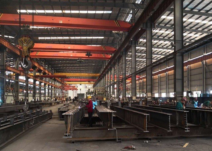 Structural Steel Frame Building , Large Span Prefabricated Metal Workshop Building supplier