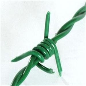 Green / Grey PVC Plated Barbed Wire PVC Coated Galvanized Iron Wire supplier