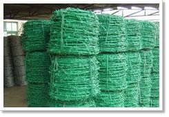 Green / Grey PVC Plated Barbed Wire PVC Coated Galvanized Iron Wire supplier