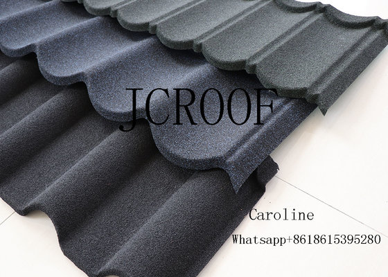 Wood Type Stone Coated Roofing Tiles Fire Resistance Shake Style 0.45mm Thickness