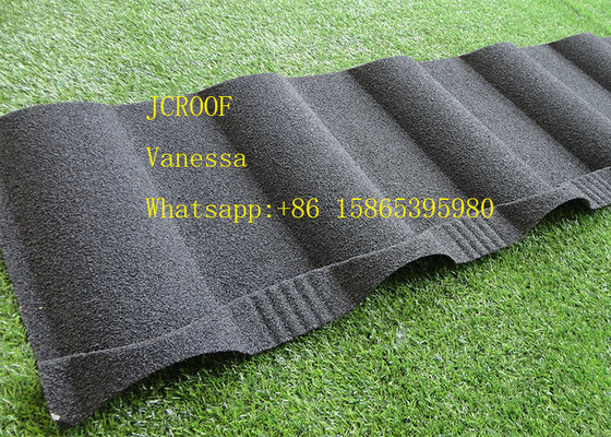 1340*420mm Stone Coated Metal Roof Tile / Milano Tile 2.7kg per sheets Coffe Browwm Color