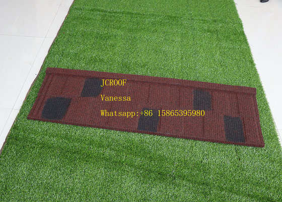 Corrugated Steel Roof Panel 0.45mm Shingle Tile Red With Black Color