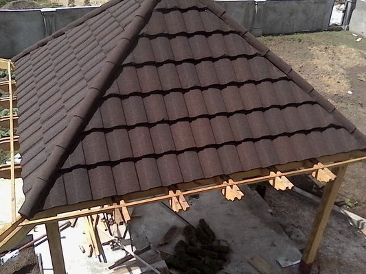 Economic 30 years guarantee stone chip coated steel roof tiles