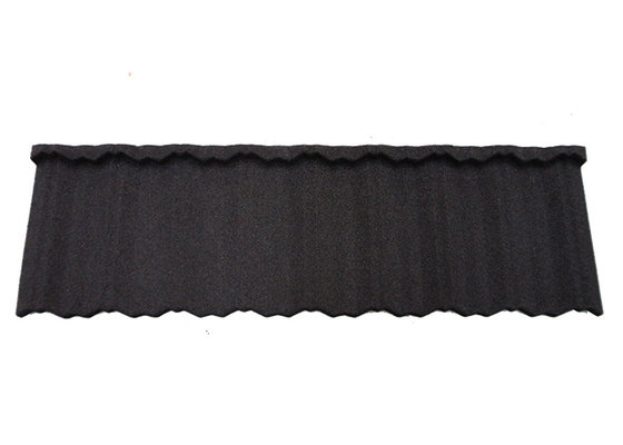 Recycled Stone Coated Roof Tile / Wave Tile In Red Black / Coffee Brown