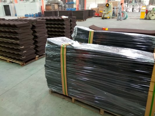 hot sale 1340*420mm seven wave morden classical stone coated steel roofing tile/Ecological construction materials