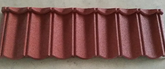 Stone Coated  Roof Tile In Philpines / Lightweight Metal Roof Tiles Building Material