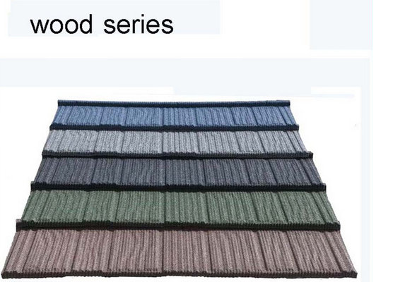 Stone Coated  Roof Tile In Philpines / Lightweight Metal Roof Tiles Building Material