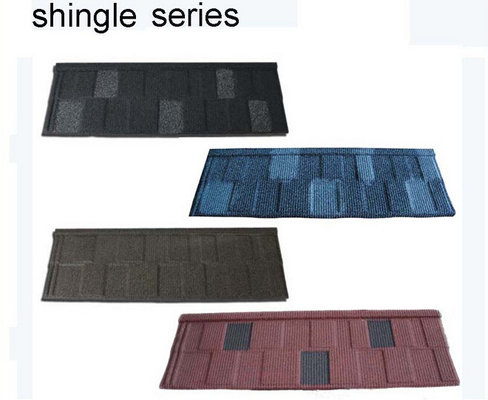 Roof Material CE Certificate shingle mixed color stone coated steel roof tile