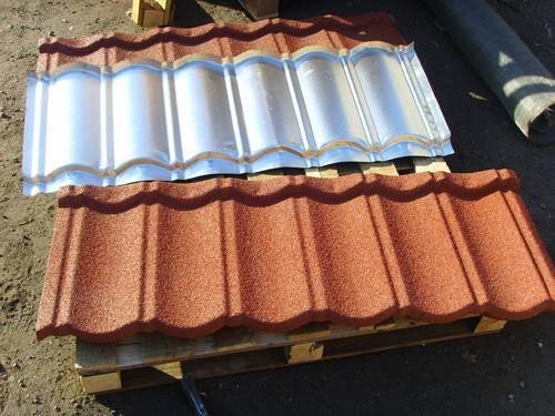 Trade assurance new innovation building material stone chips coated metal roof tile/flat roof cost