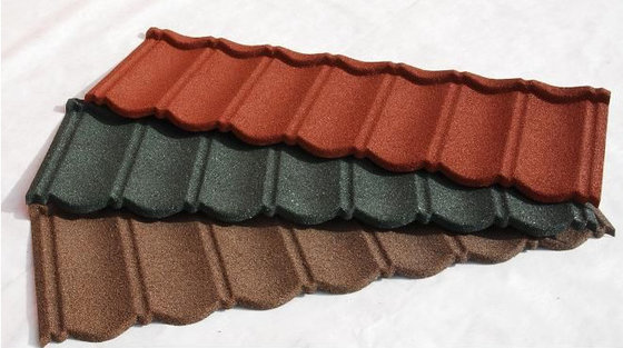 Wood Shingle Materials Stone Coated Metal Roof Tiles , Galvanized Stone Coated Tile