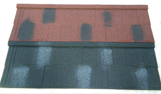 Wood Shingle Materials Stone Coated Metal Roof Tiles , Galvanized Stone Coated Tile