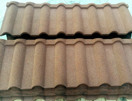 Wood Shingle Materials Stone Coated Metal Roof Tiles , Galvanized Stone Coated Tile