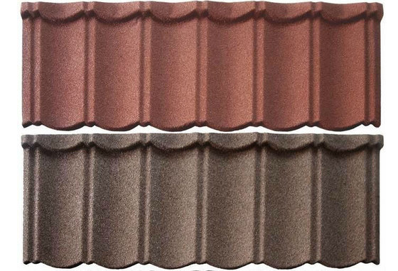 Color Sand Stone Coated Steel Roof Tiles , Stone Coated Metal Roofing Environmental Friendly