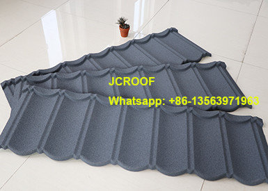 Against Snow Pure Corrugated Metal Roofing Sheets Black Shingle With 40 Years Warranty