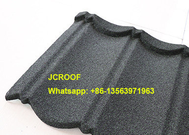 Good Fire Resistance Corrugated Roofing Metal Sheets Pure Black Roman With 50 Years Warranty