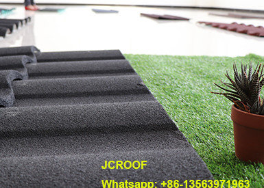 Waterproof  Stone Coated Steel Roof Tiles For Building Roof Construction