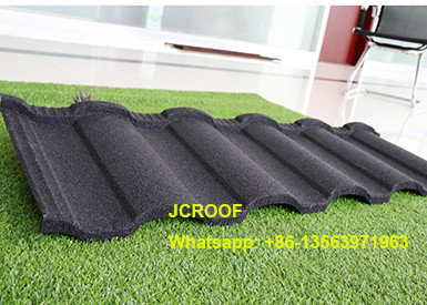 Villa Stone Coated Steel Roof Tiles 0.42Mm In Thickness Wine Red Bond