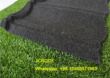 Wind Resistance Stone Coated Steel Shingles 0.4mm Thickness With 50 Year Warranty