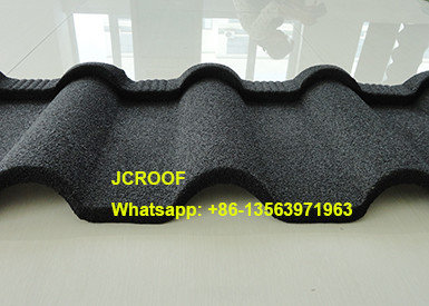 Browm Black Stone Coated Steel Shingles Storm Resistance 0.45mm For Modern Classical
