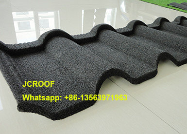 Browm Black Stone Coated Steel Shingles Storm Resistance 0.45mm For Modern Classical