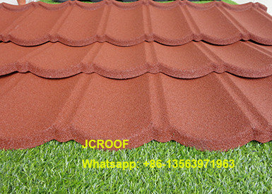 Red Classic Steel Roof Shingles 0.4mm Thickness with Diversity Of Colors
