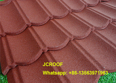Red Classic Steel Roof Shingles 0.4mm Thickness with Diversity Of Colors