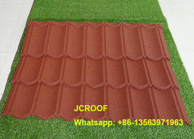 Red Classic Steel Roof Shingles 0.4mm Thickness with Diversity Of Colors