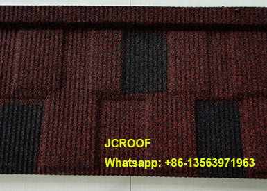 Long Life Span Stone Coated Steel Roof Tiles High-Temperature Ceramic Color Process