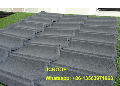 Long Life Span Stone Coated Steel Roof Tiles High-Temperature Ceramic Color Process