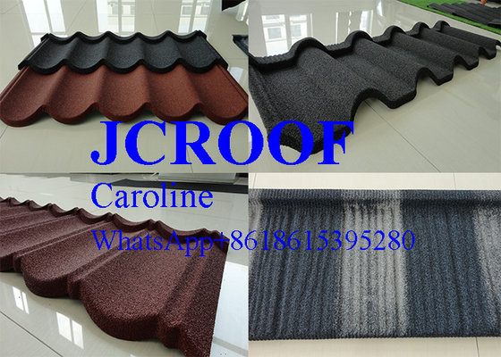 Water proof Stone Coated Steel Shingles , Corrugated Galvanised Steel Roofing Sheets