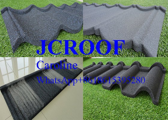 Raw Material Stone Coated Steel Shingles , Stone Coated Steel Roof Tiles