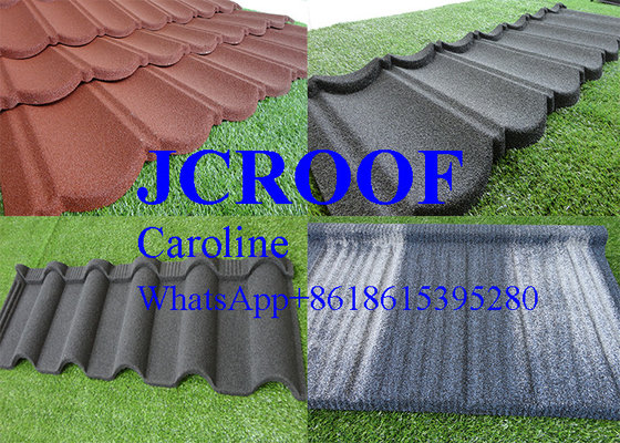 Colorful Stone Coated Steel Shingles Plain Roof Tiles Type Anti-earthquake
