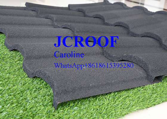 Raw Material Stone Coated Steel Shingles , Stone Coated Steel Roof Tiles