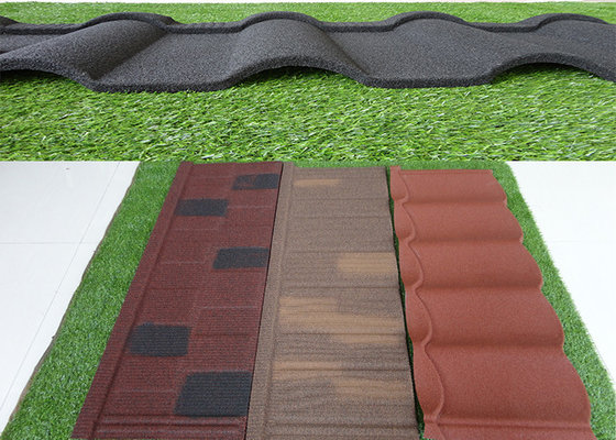 Precision Coffe Black Stone Corrugated Roofing Metal Sheets Matching Valley And Ridge