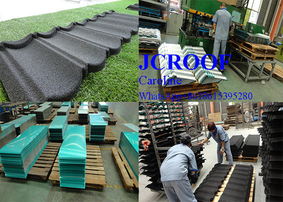 Precision Coffe Black Stone Corrugated Roofing Metal Sheets Matching Valley And Ridge