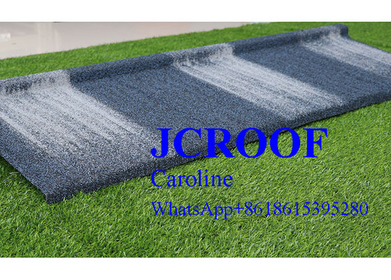 Wooden Type Stone Coated Metal Roof Tile , Lightweight Metal Roof Tiles