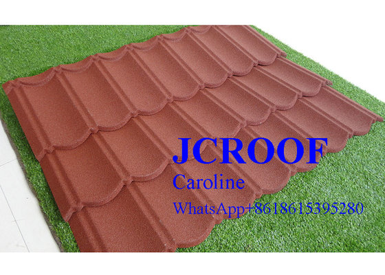 Colorful Roman roof panel Stone Coated Metal Shingles 1340mm*420mm 50 Years Usage Age